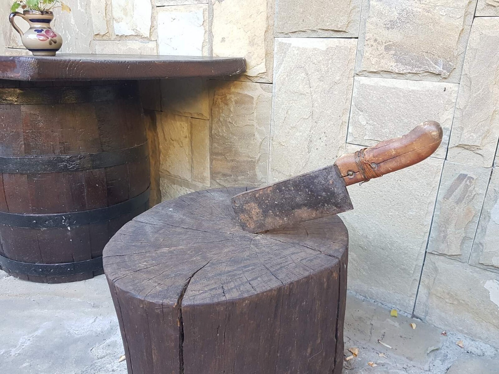 Vintage Heavy Cleaver,primitive Meat Chopper,hand Forged Steel,solid ...