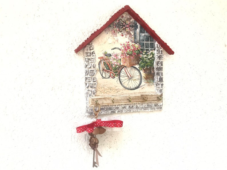 Painted House for Keys Hand Painted Key Housedecoupage | Etsy