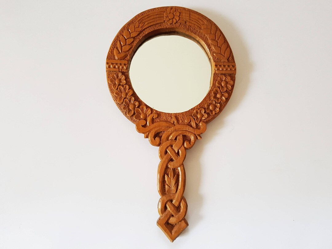 Hand Carved Wooden Mirror Unique Mirror Vintage Mirror Gift - Etsy