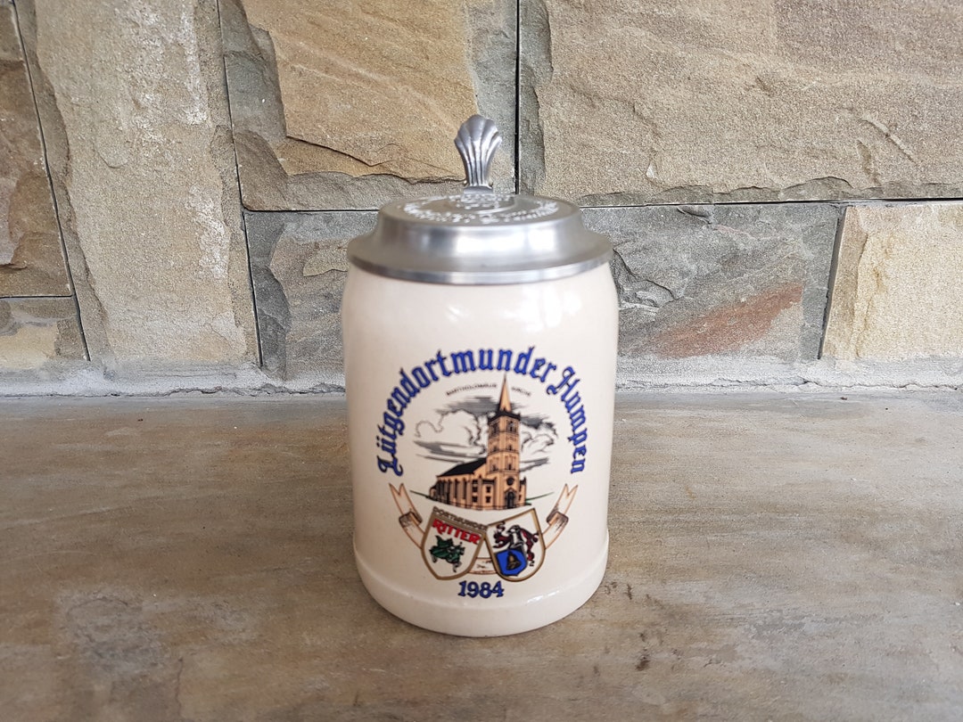 German Beer Mug, Porcelain Mug, Mug With Lid, Jara With Shield, German ...