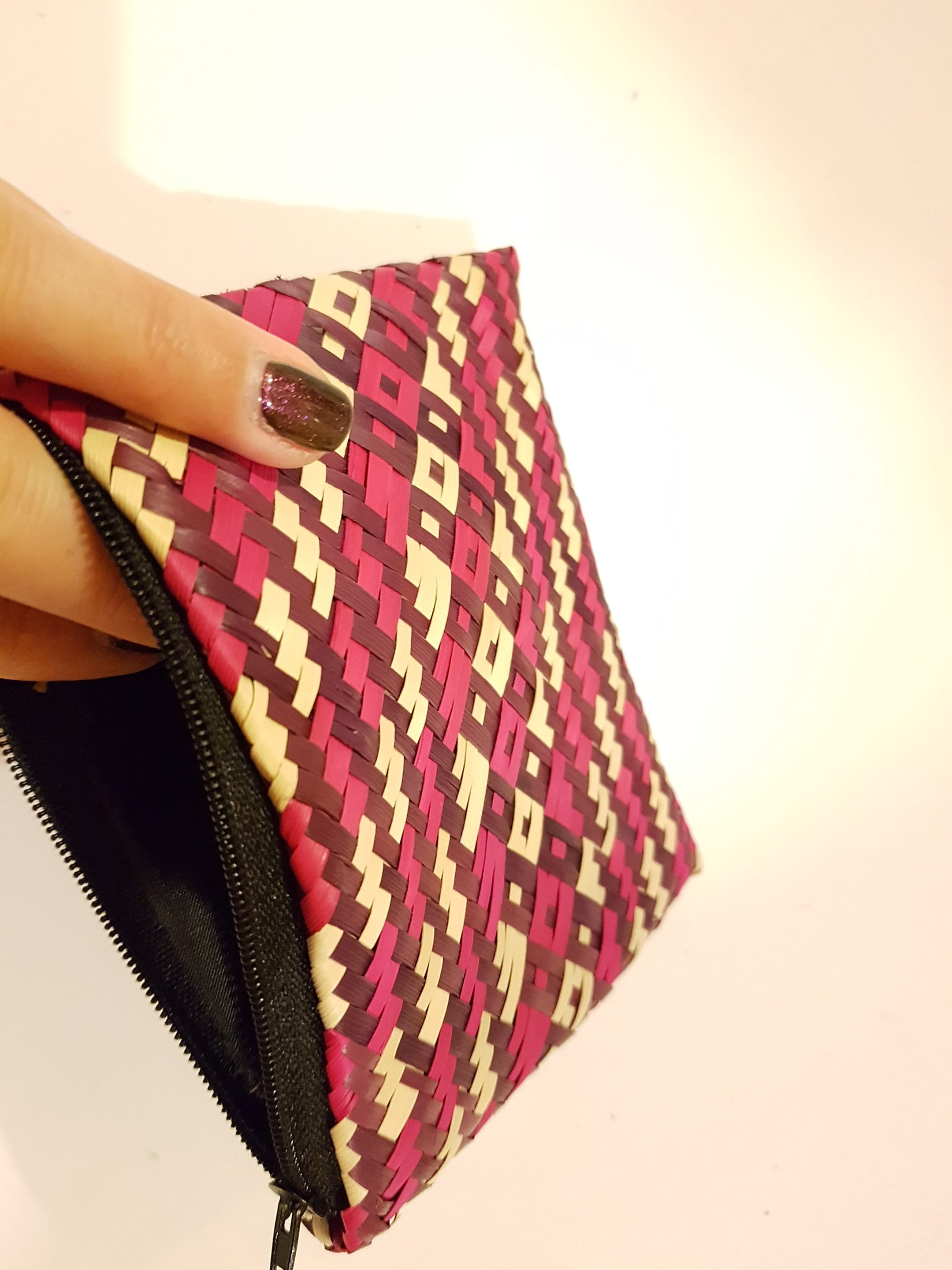 Knitted Wallet of Straw Bag of Straw Cosmetics Walletwallet - Etsy