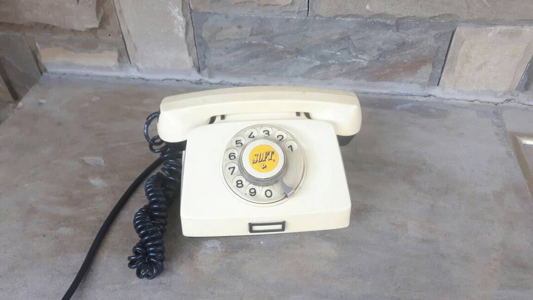 Vintage Rotary Telephone Yellow Rotary Phone - Etsy