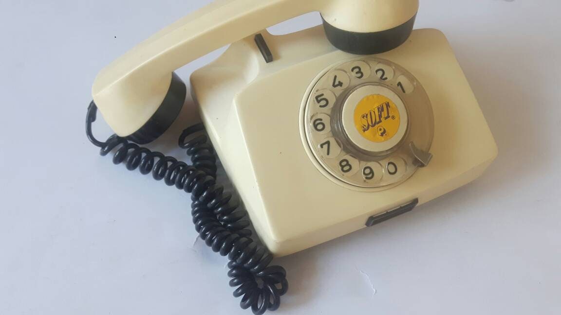 Vintage Rotary Telephone Yellow Rotary Phone - Etsy