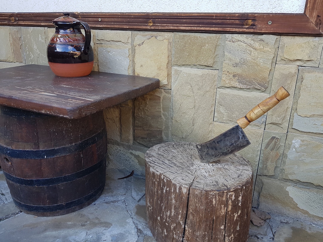 Vintage Heavy Cleaver,14/3.5 Inch,primitive Meat Chopper,hand Forged ...