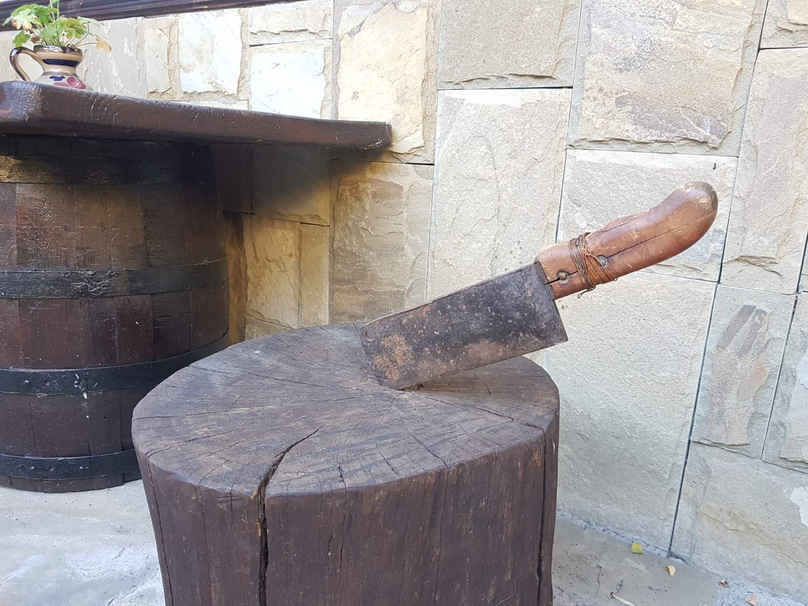 Vintage Heavy Cleaver,primitive Meat Chopper,hand Forged Steel,solid ...