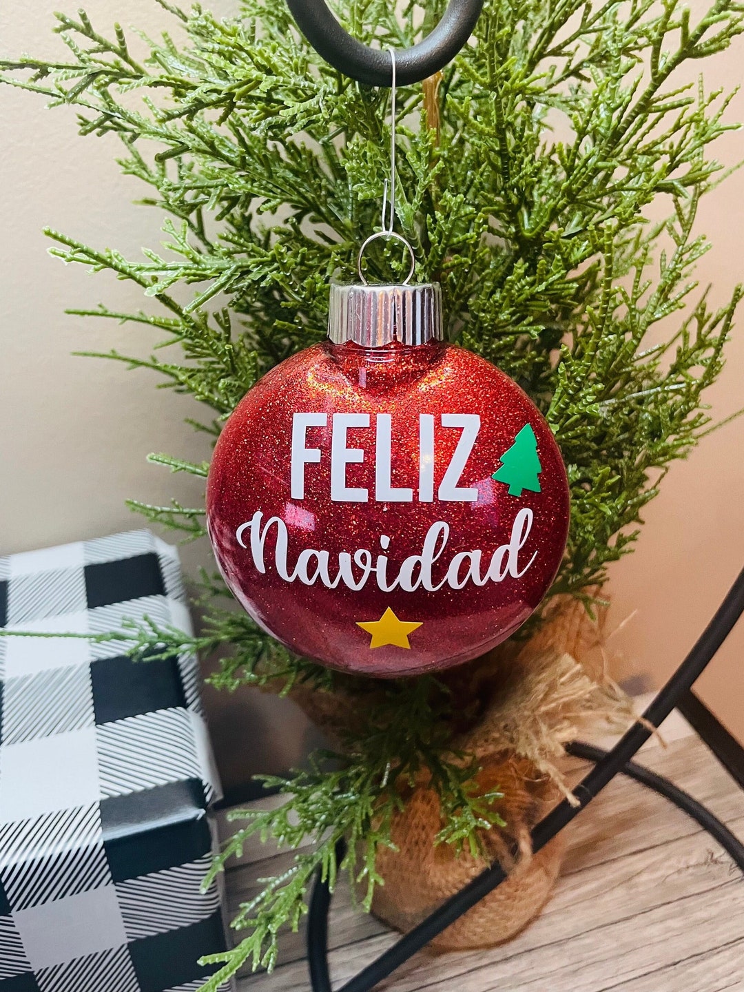 Feliz Navidad Round Shatterproof Christmas Ornament - Etsy