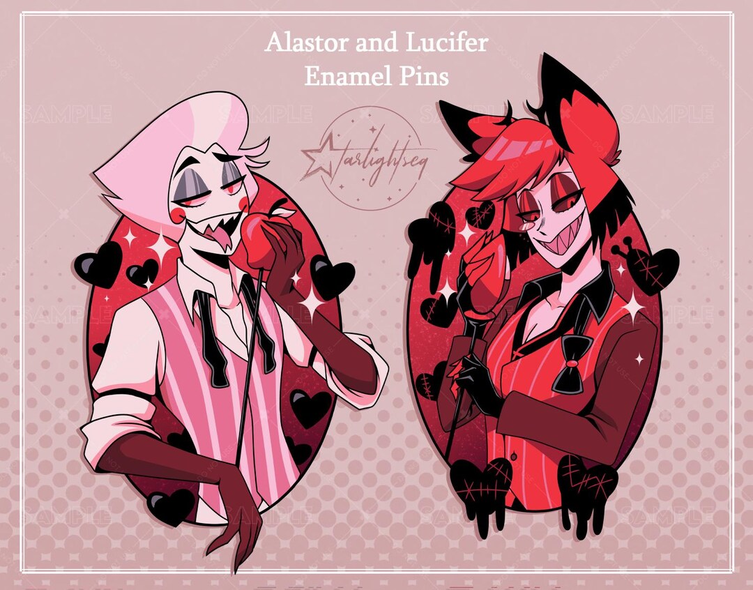 Hazbin Hotel Alastor and Lucifer Pins - Etsy