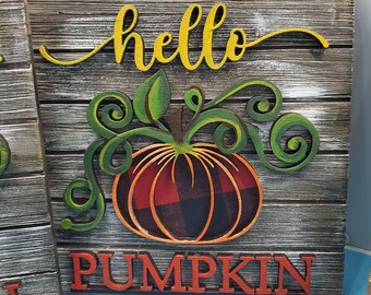 Hello Pumpkin Door Hanger or Wall Decor - Etsy