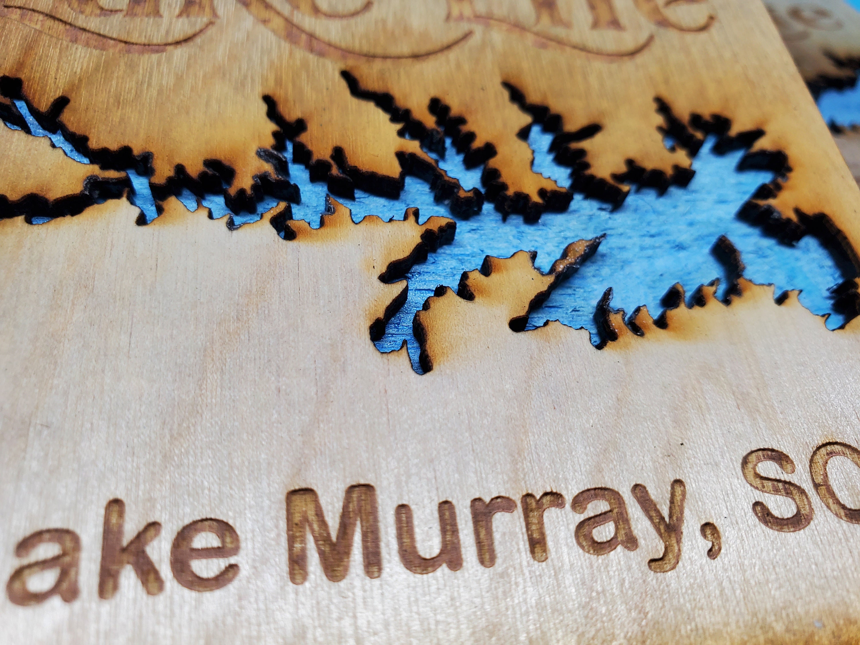 Laser Engraved Lake Murray Coasters | Etsy