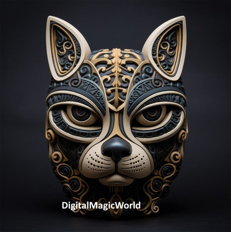 Mayan Wall Art / Mayan Cat Art / Mayan Animal /digital Print / Mayan ...