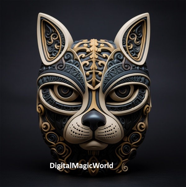 Mayan Wall Art / Mayan Cat Art / Mayan Animal /digital Print / Mayan ...