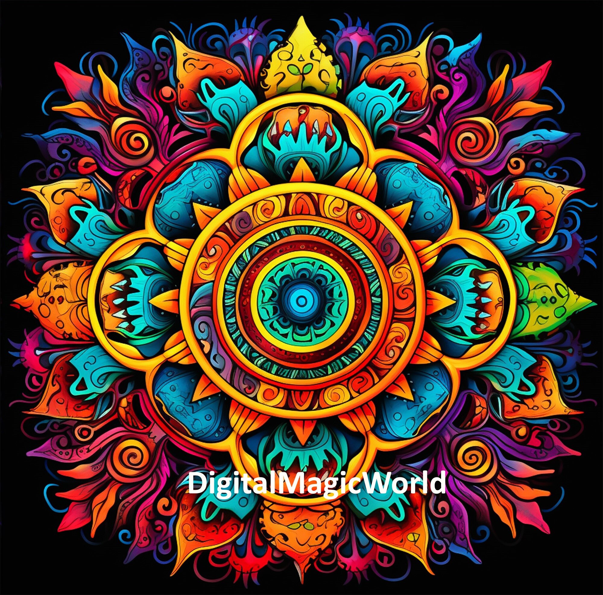 Mayan Wall Art / Digital Print / Mayan Art / Mayan Kaleidoscope ...