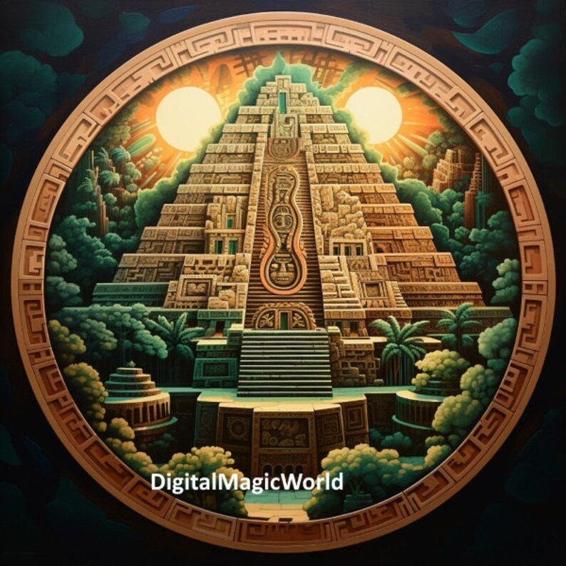 Mayan Wall Art / Chichen Itza Wall Art / Mayan Pyramid /digital Print ...