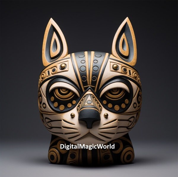 Mayan Wall Art / Mayan Cat Art / Mayan Animal /digital Print / Mayan ...