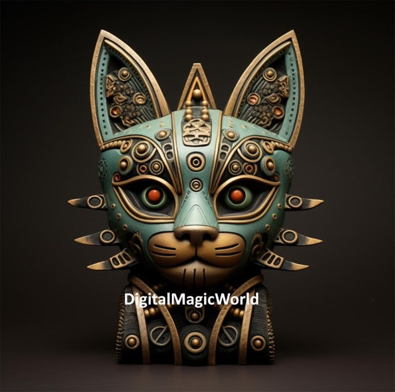 Mayan Wall Art / Mayan Cat Art / Mayan Animal /digital Print / Mayan ...