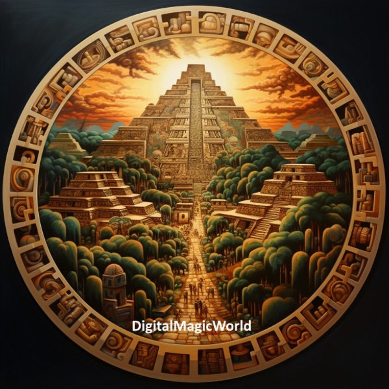 Mayan Wall Art / Chichen Itza Wall Art / Mayan Pyramid /digital Print ...