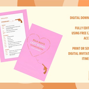 Editable Last Rodeo Itinerary Template Cowgirl Hen Do, Bachelorette ...