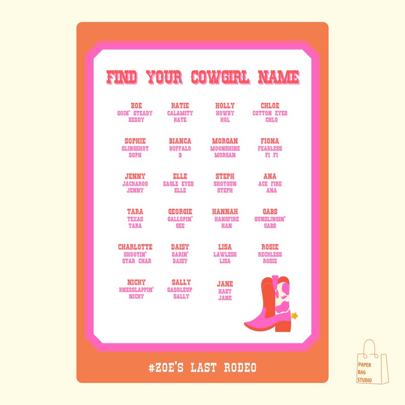 Last Rodeo Cowgirl Hen Do BUNDLE Digital Downloads 2 Templates edit ...