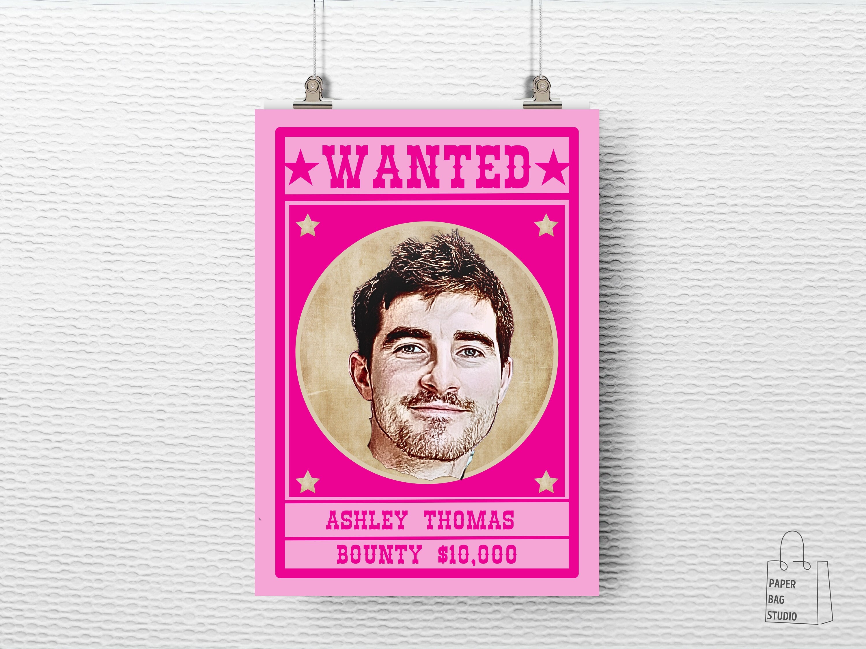 Custom Hot Pink WANTED Poster With Photo Upload Digital Download send ...