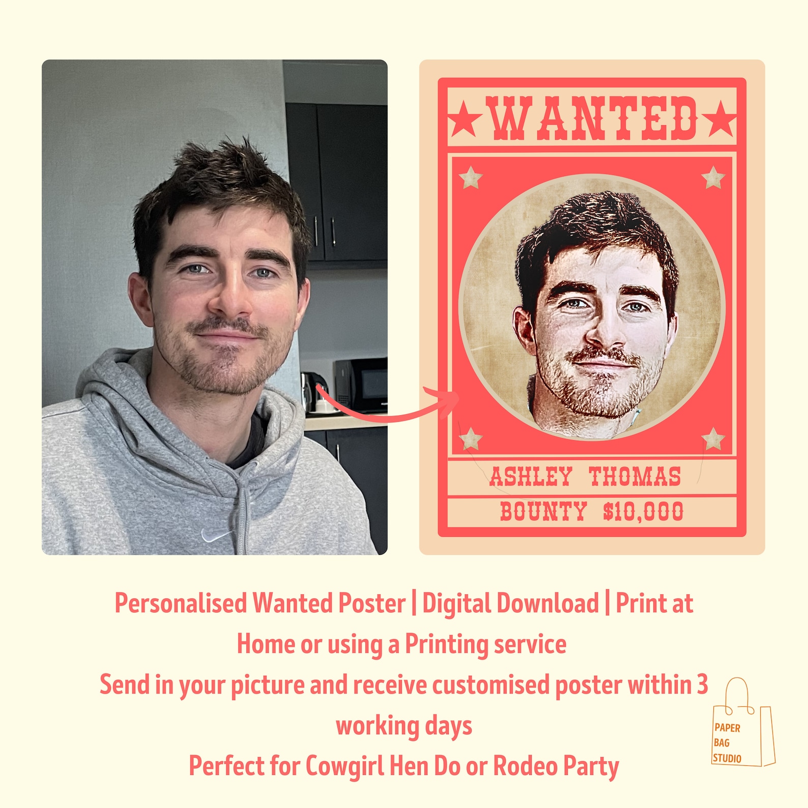 Custom Pink WANTED Poster With Photo Upload Digital Download send in ...