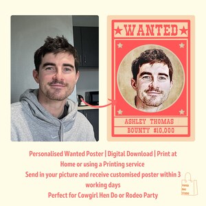 Custom Pink WANTED Poster With Photo Upload | Digital Download | (send ...