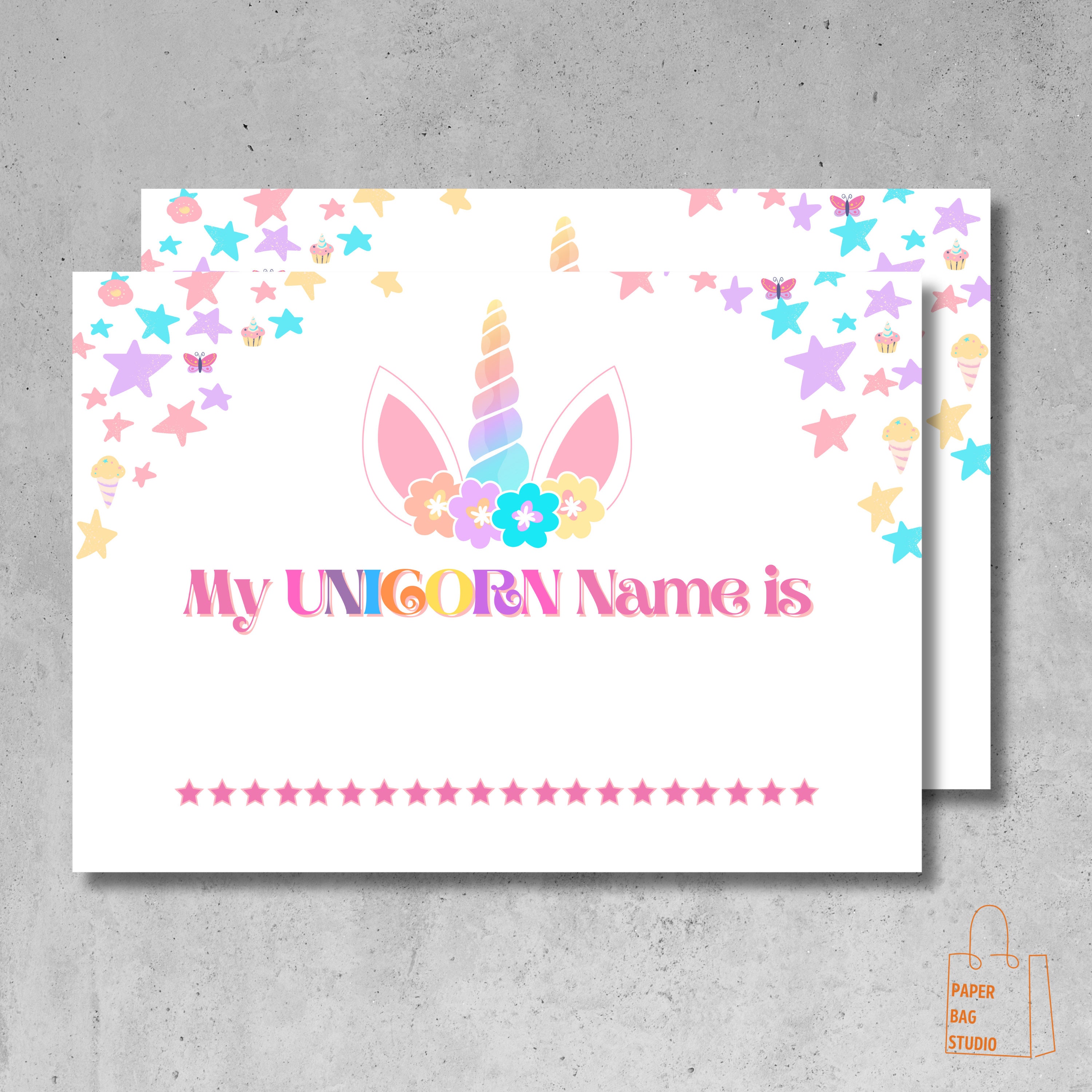 Find Your Unicorn Name Large Poster, Unicorn Name Sign, Unicorn ...