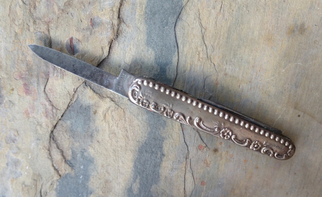 Antique 1800's Sterling Silver Hallmarked Folding Pocket Knife - Etsy