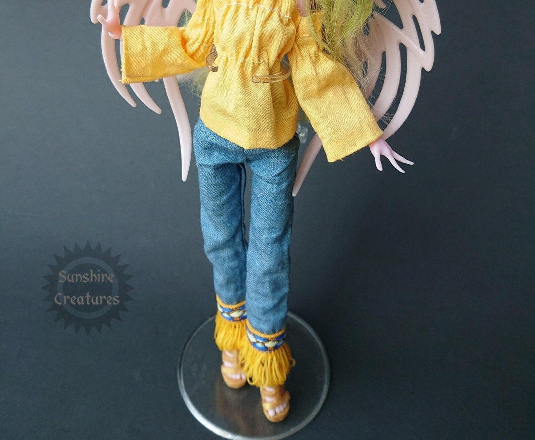 Blue Jeans With Fringe Bottom in Boho Style - Monster, Ever After, OMG ...