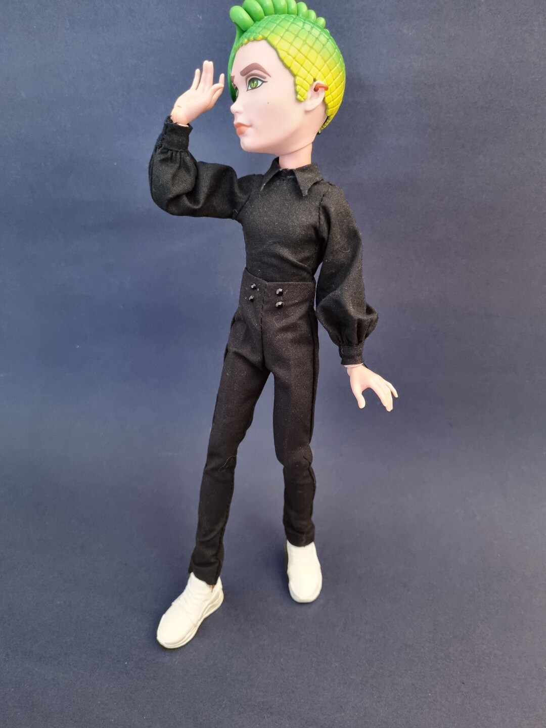 Steampunk Male Black High-waisted Straight Pants - Monster G1 G3 ...