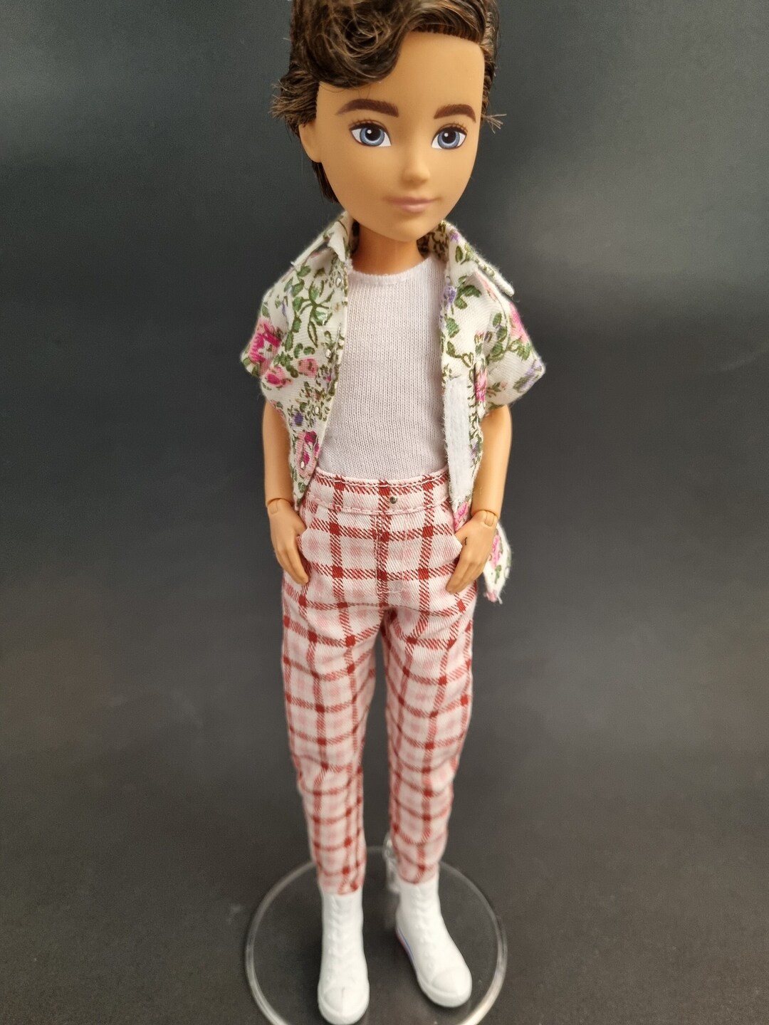 Plaid Pink Male Trousers With Functional Pockets Monster G1 G3, Obitsu ...