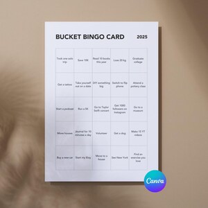 2025 Bingo Card Vision Board | Digital Download - Etsy
