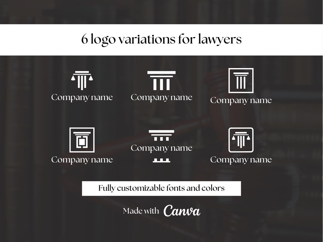Personalized Editable Lawyer Logo Design | Editable Attorney Branding ...