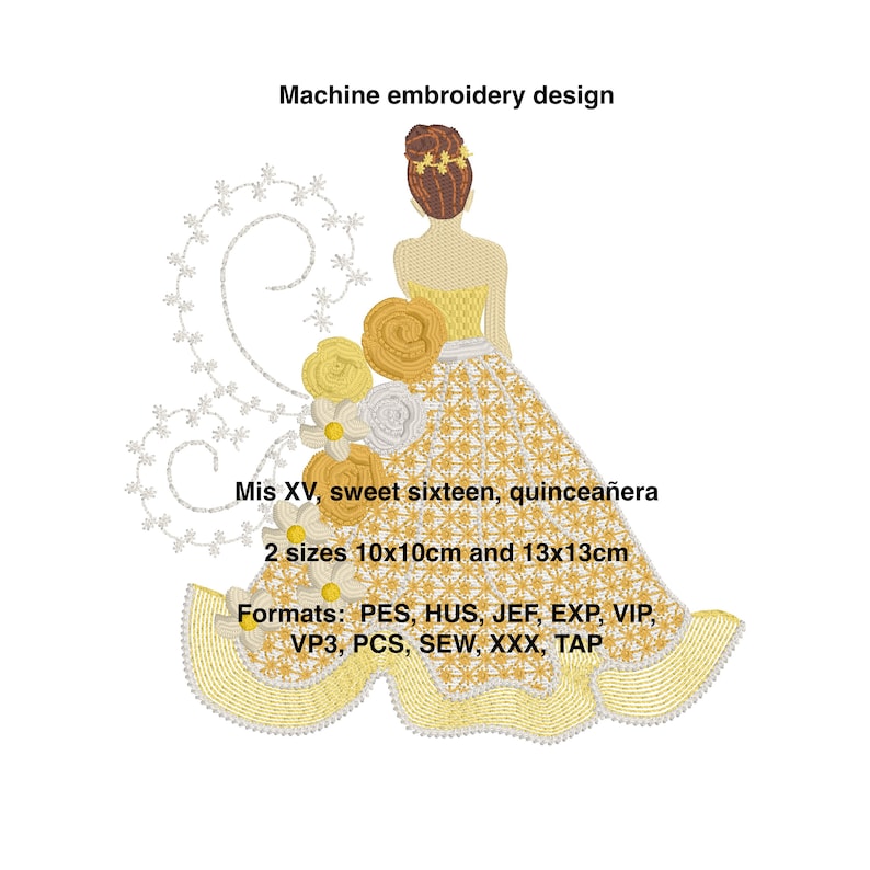 Machine Embroidery Design XV Years, Quinceañera, Sweet Sixteen, Mis XV ...