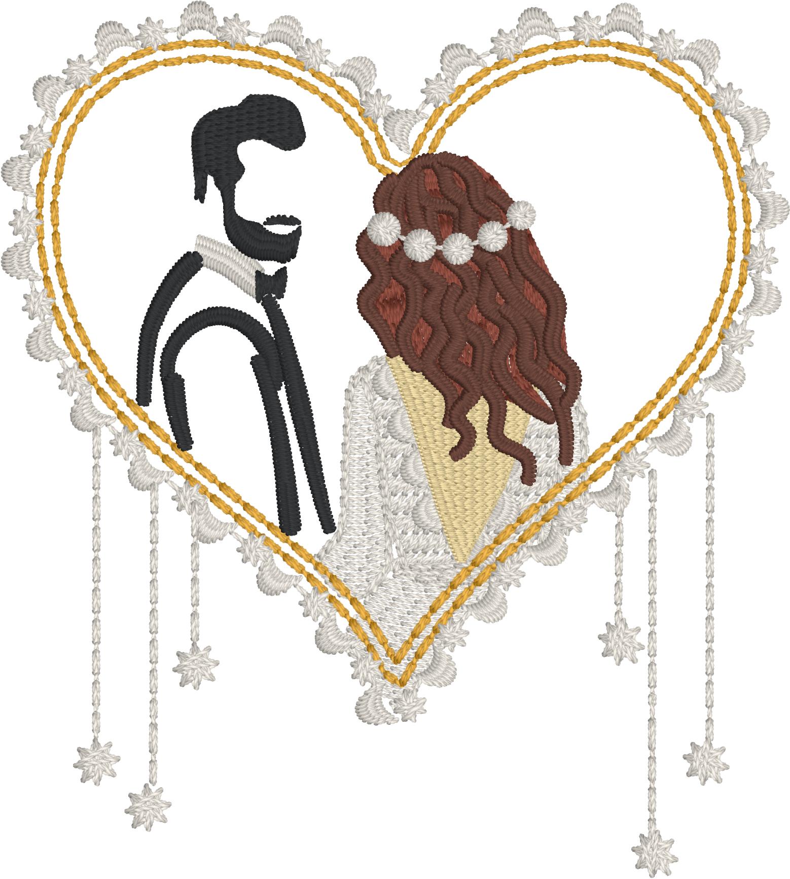 3 Wedding Machine Embroidery Designs, 10cm, 15 Formats - Etsy