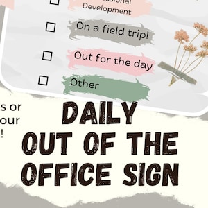Out of the Office Sign, School Office Sign, Personalized School ...