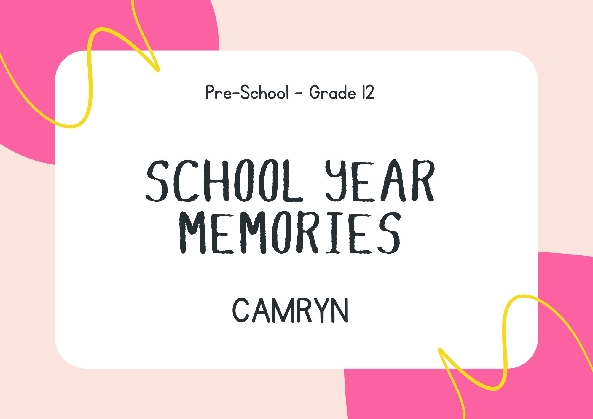 School Memory Printable Kit, DIY Girl Printable Memory Bin, Student ...