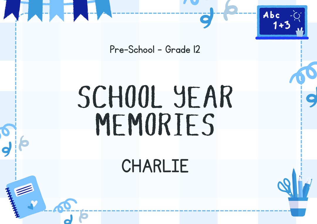 School Memory Printable Kit, DIY Boy Printable Memory Bin, Student ...