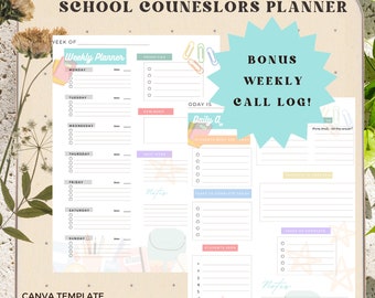 School Counselors Planner, School Counseling Daily Calendar, To-do ...