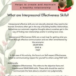 DBT Interpersonal Skills Activity Book, FAST Worksheet (digital ...