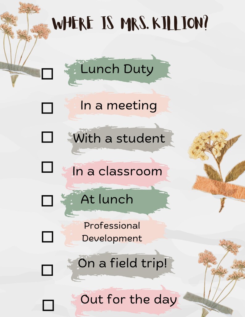 Out of the Office Sign, School Office Sign, Personalized School ...