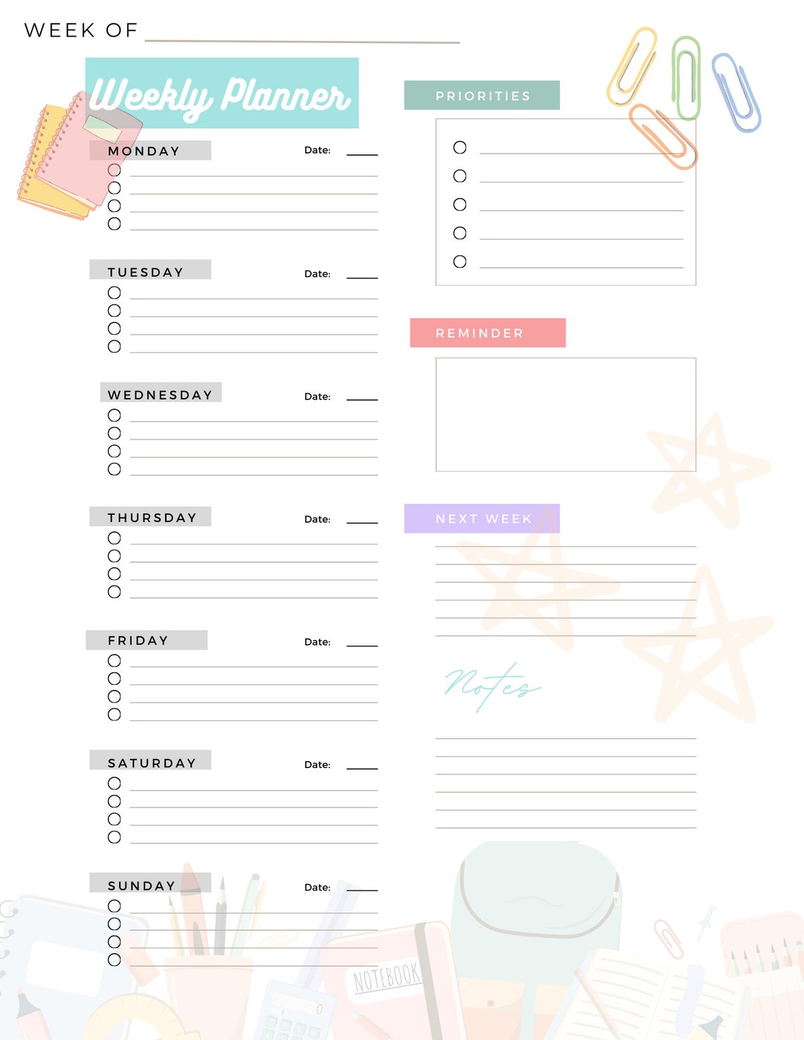 School Counselors Planner, School Counseling Daily Calendar, To-do ...
