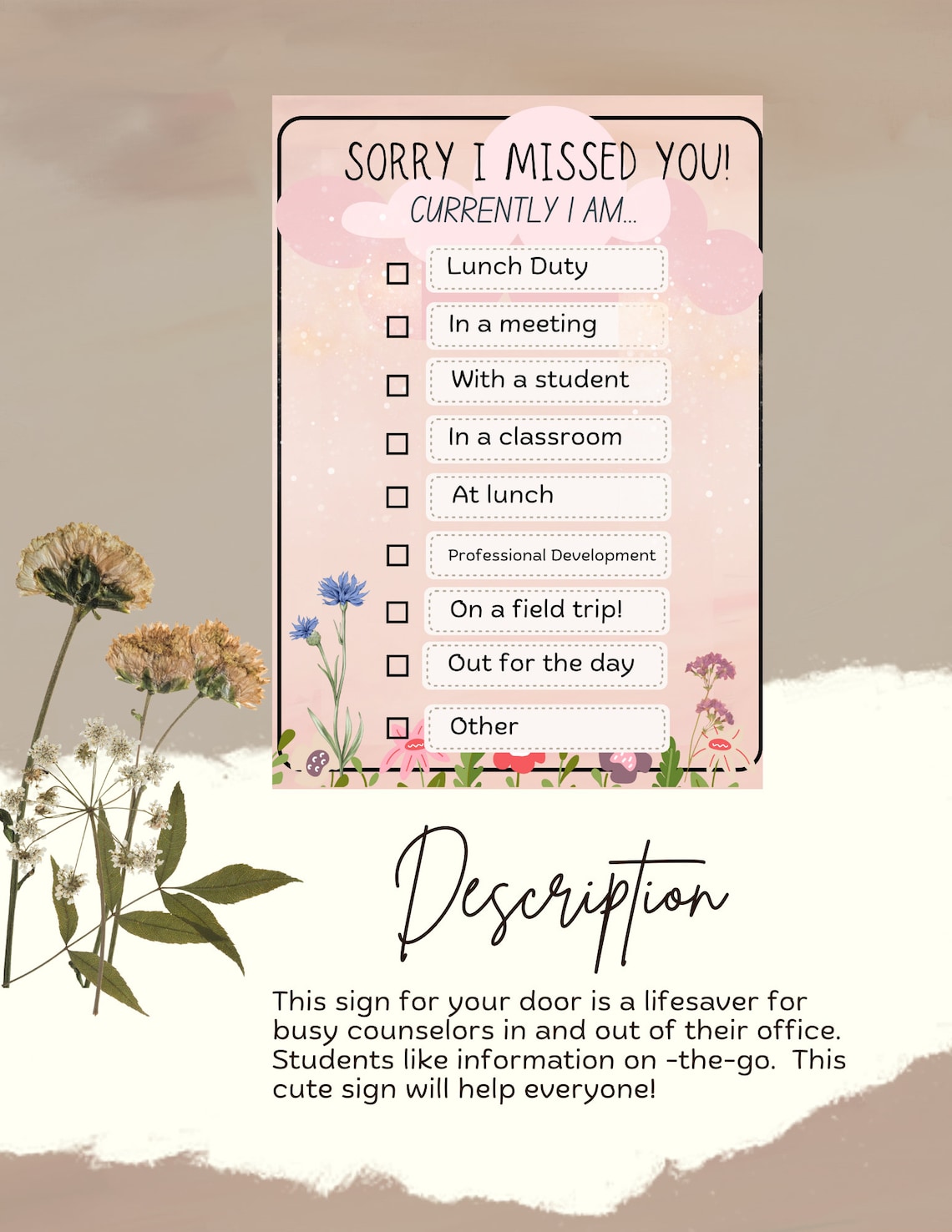 Out of the Office Sign, School Office Sign, Personalized School ...