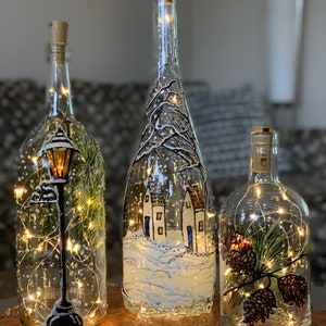 Narnia Lamp Post, Hand Painted Bottle With Fairy Lights - Etsy