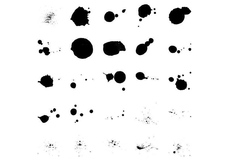Procreate Splatter Stamps, 100 Ink Splash Stamp Brushes for Procreate ...