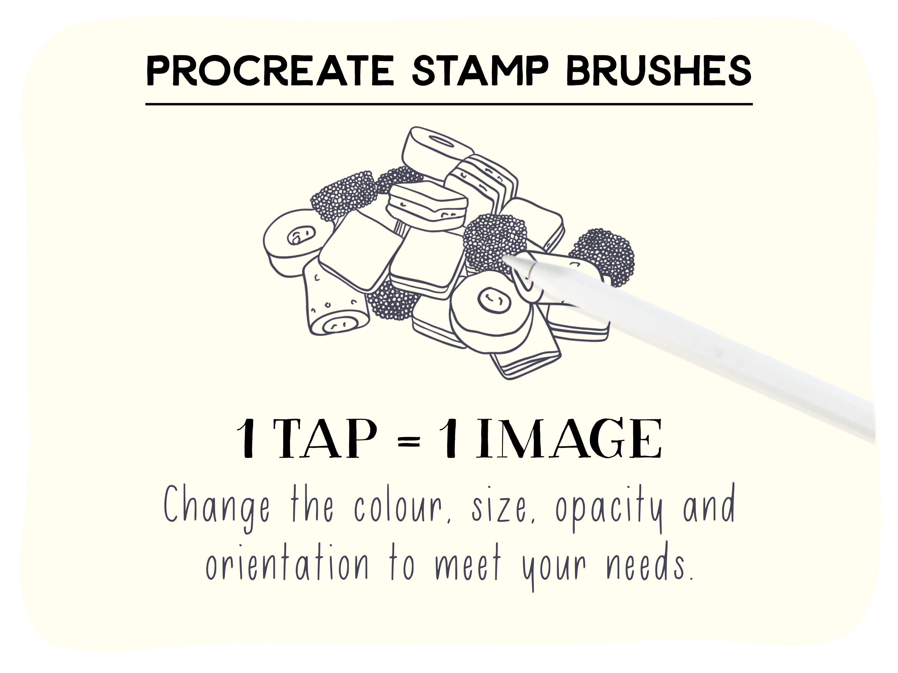 Procreate Candy Stamps, 25 Sweet Confectionery Stamp Brushes for ...