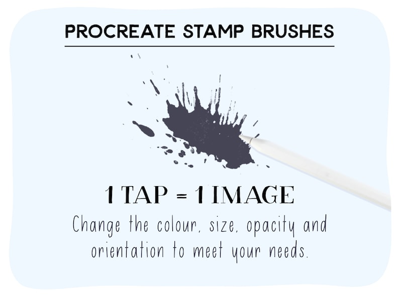Procreate Splatter Stamps, 100 Ink Splash Stamp Brushes for Procreate ...