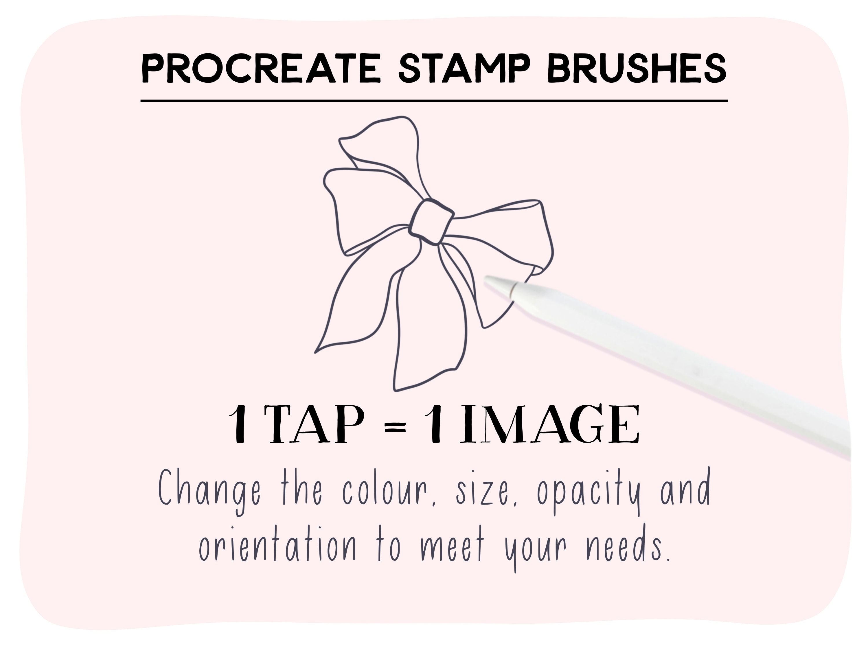Procreate Bow Stamps, 50 Ribbon Bow Stamp Brushes for Procreate ...