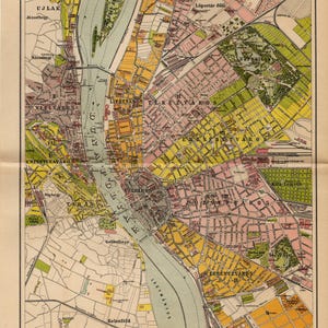 BUDAPEST MAP HUNGARY From 1893 - Etsy