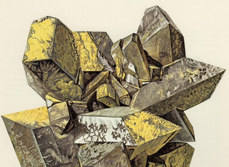 Barita (BARYTE) - Mineral - Litografia vintage de 1967 - Etsy Portugal