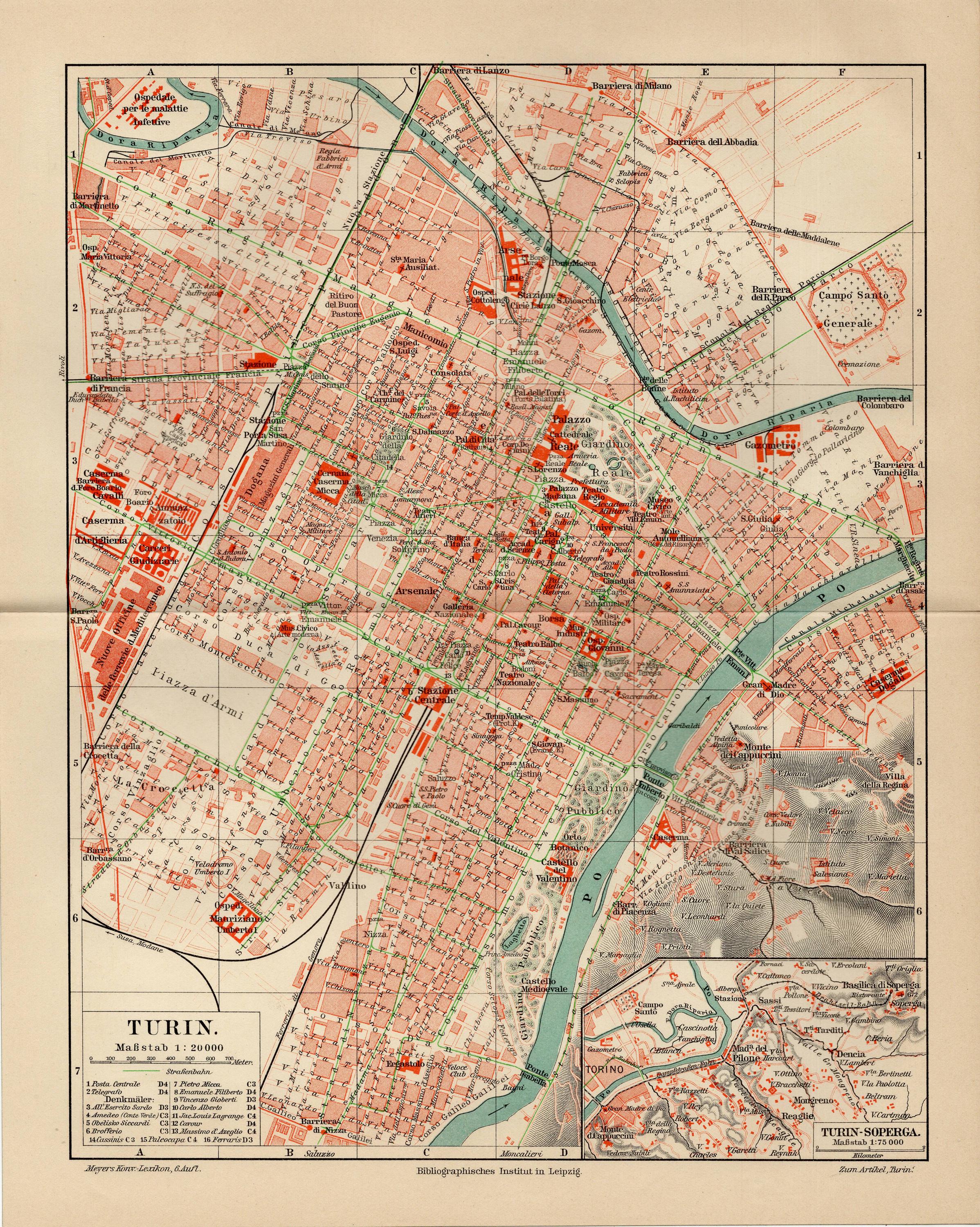 TURIN ITALY MAP Antique City Map From 1909 - Etsy